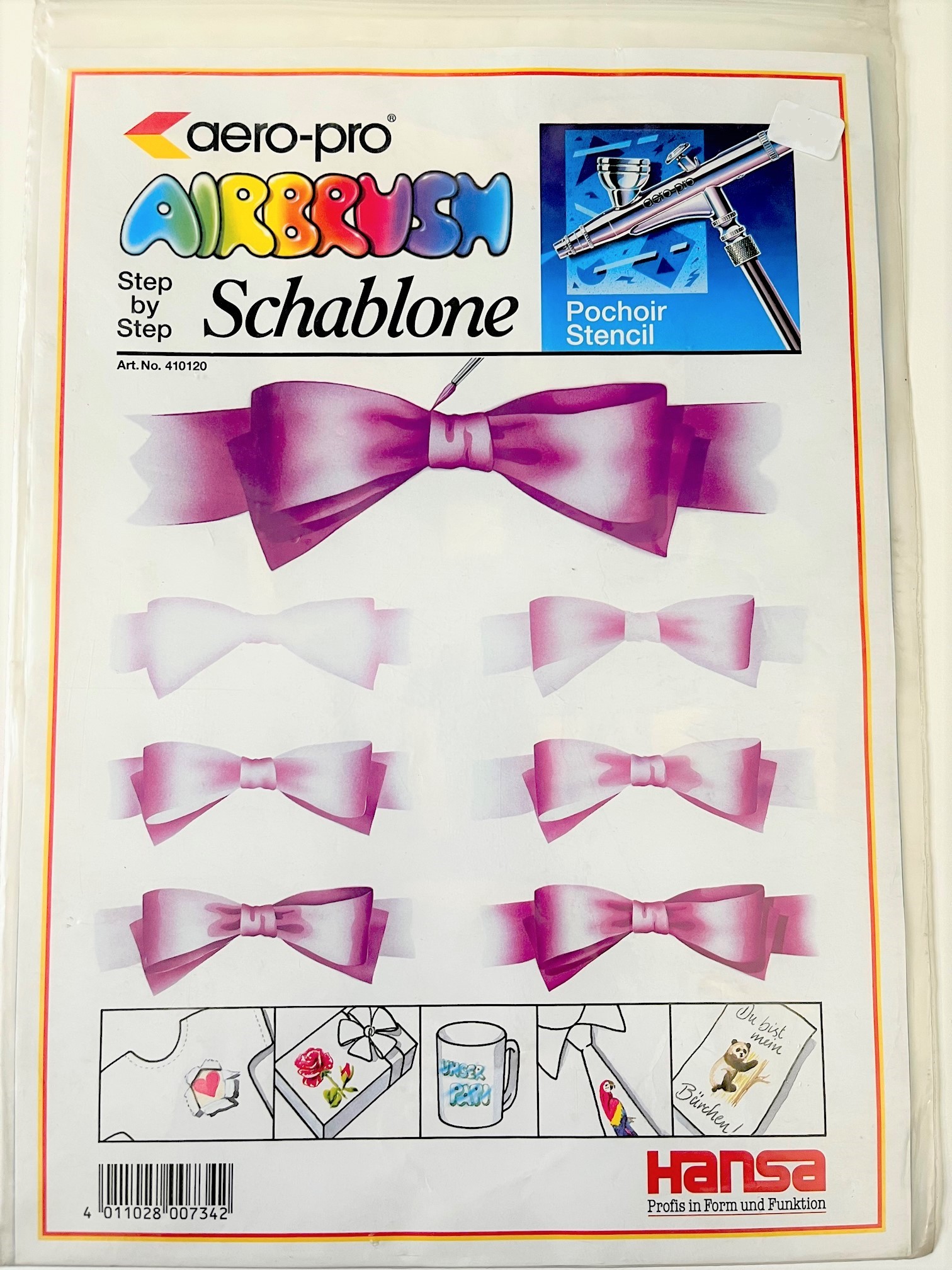 crazy airbrush | Hansa Aero- Pro Airbrush- Schablone "Schleifen"
