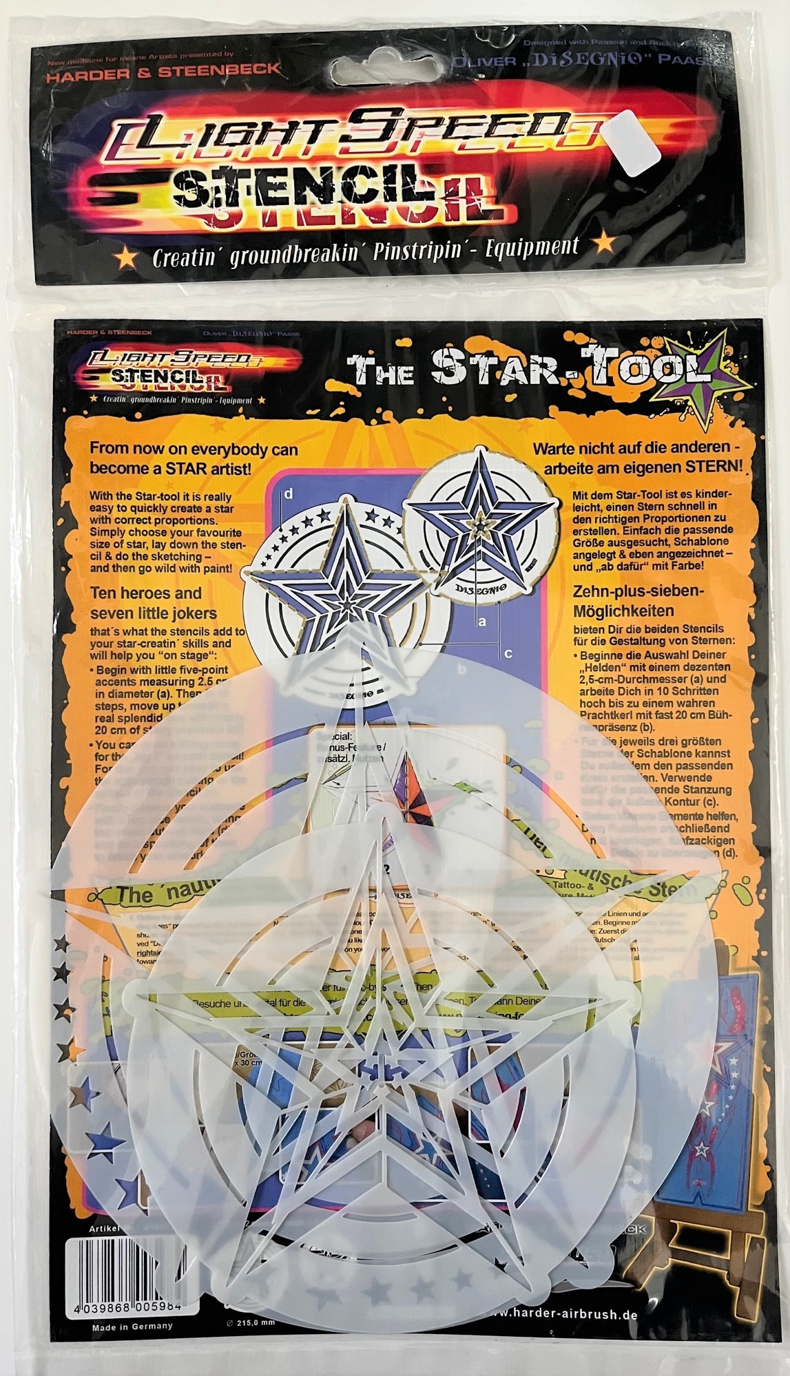 crazy airbrush | Harder & Steenbeck Pinstriping Airbrush- Schablone "Star-Tool"