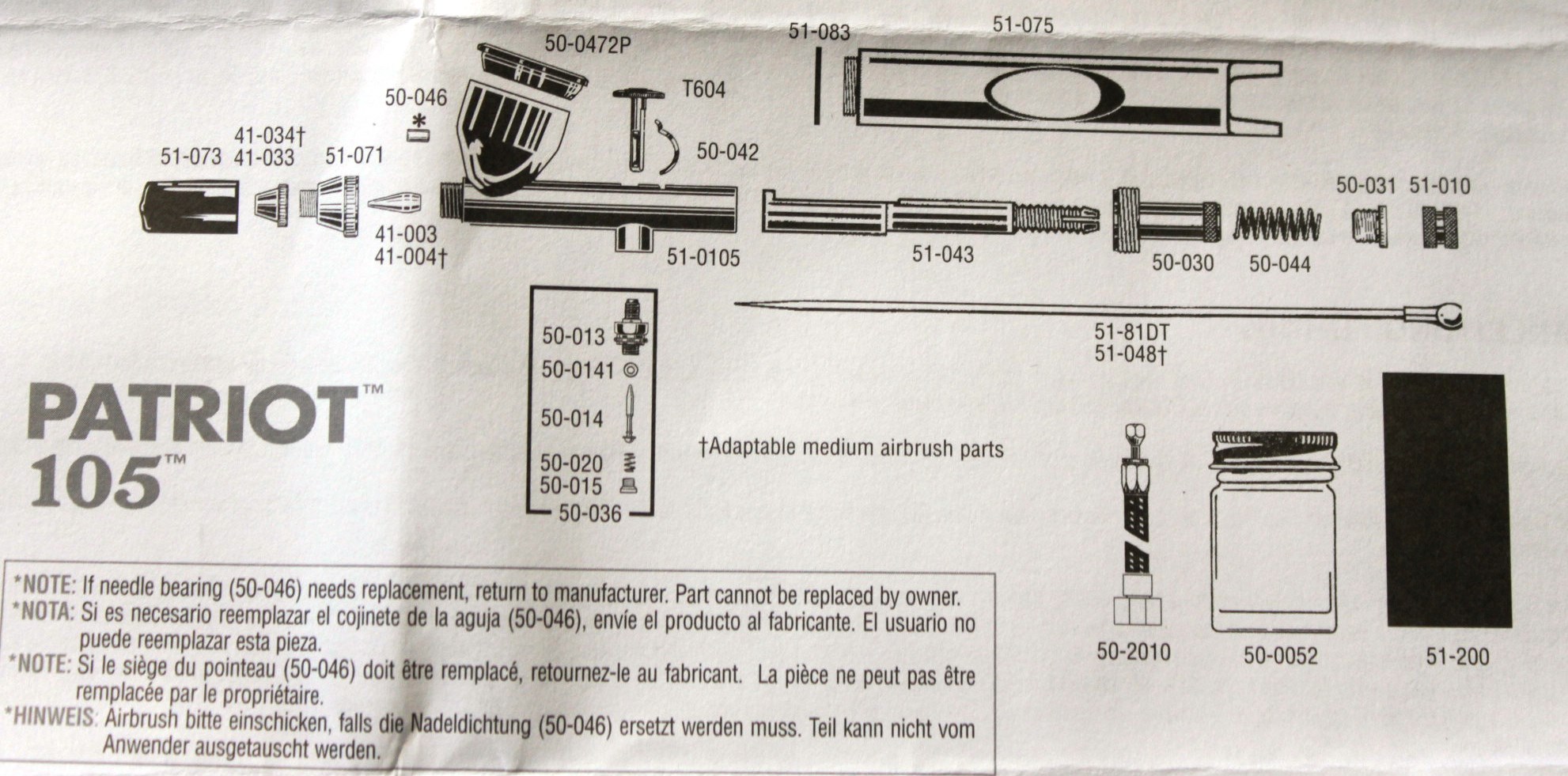 crazy airbrush | Badger Nadelkappe patriot 105 + extreme