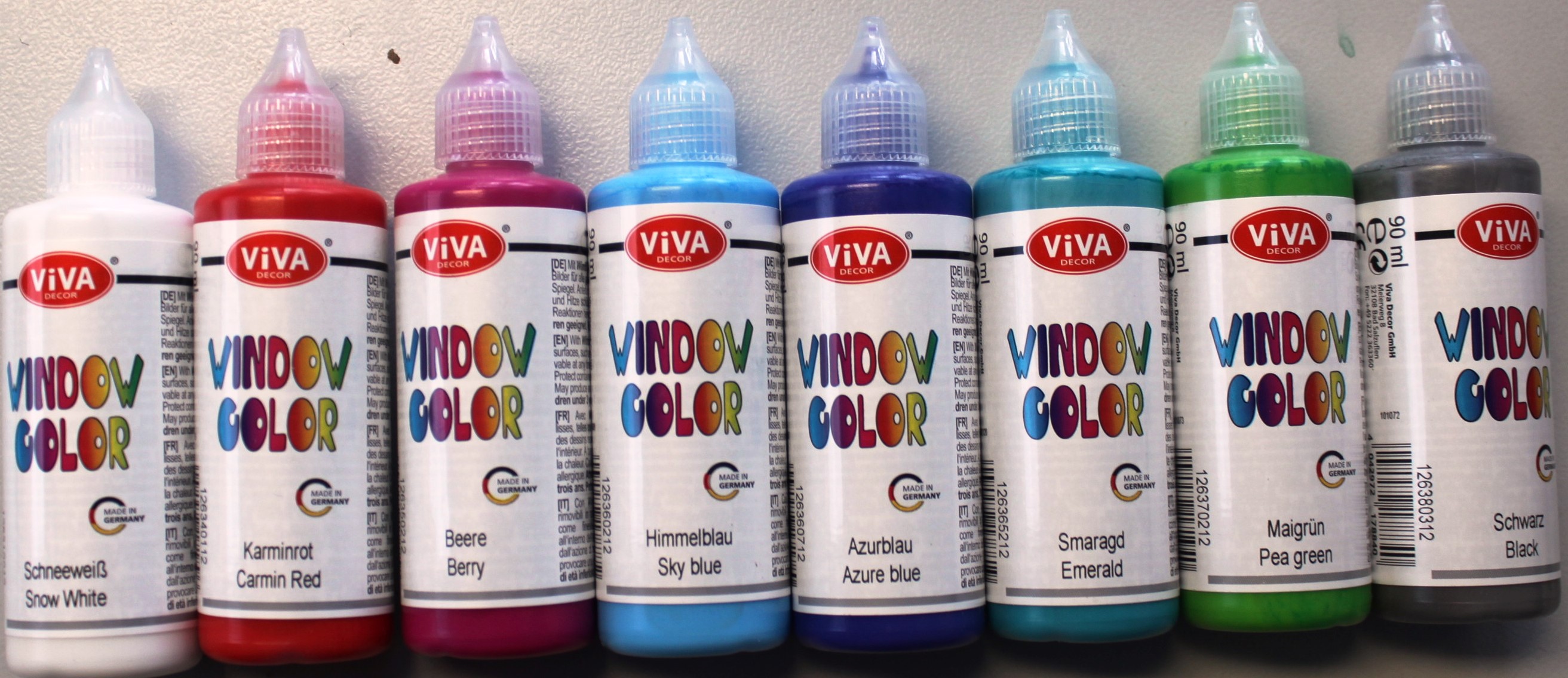 crazy airbrush - Viva Decor - Window Color Set 8 x 90 ml (g.P. 1L= 48,61€)
